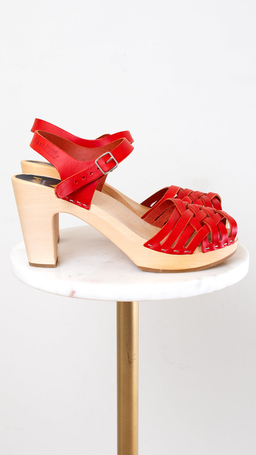 Modern HASBEENS Red Leather Clog Sandals | size US 8.5 – Birthday Life ...