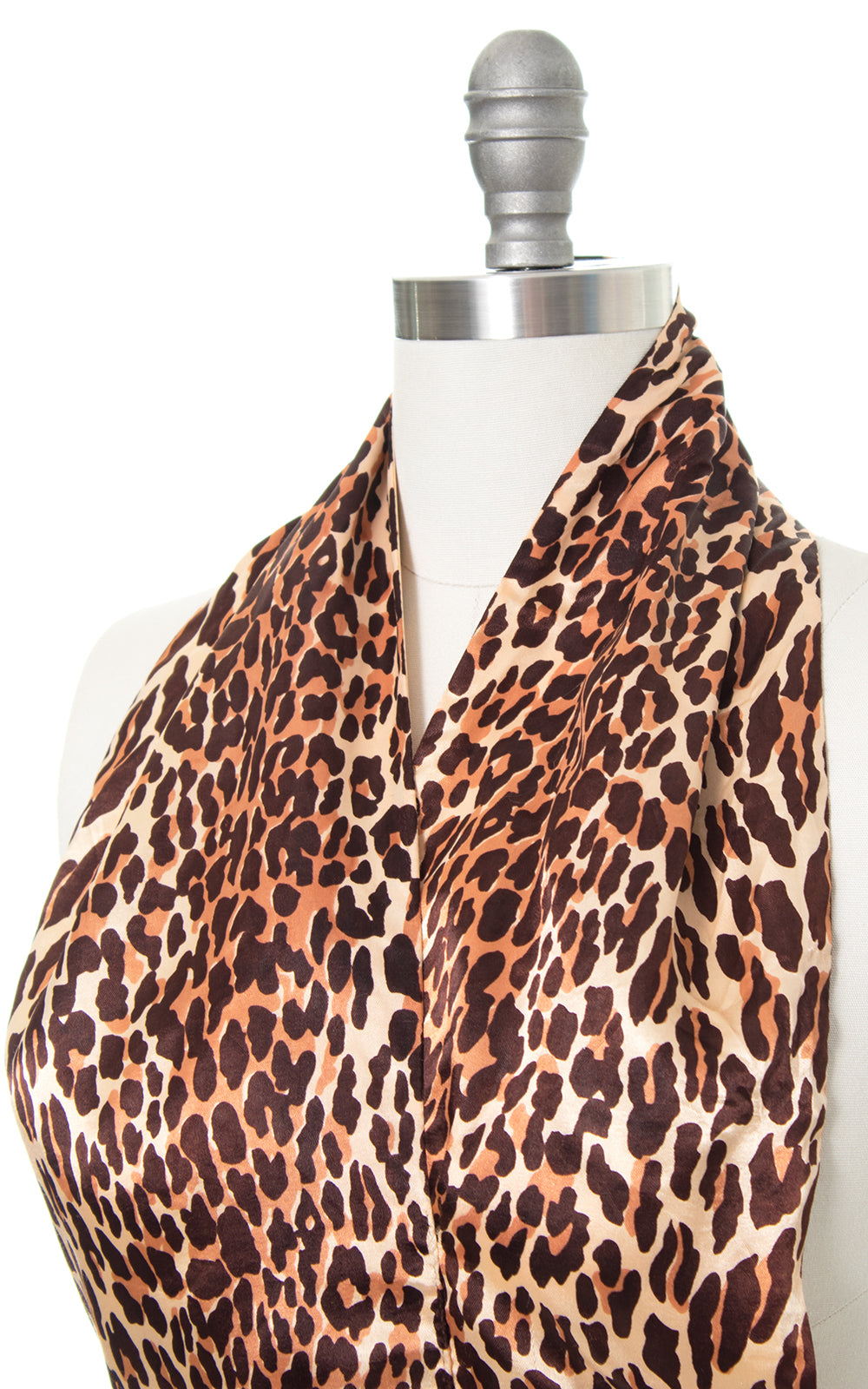 1940s 1950s Leopard Print Satin Dickey | xs/small/medium/large ...