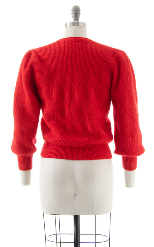 1980s Red Knit Wool Angora Cardigan | small/medium – Birthday Life Vintage