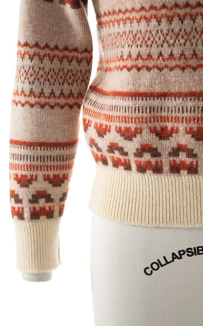 1970s PENDLETON Geometric Striped Knit Wool Sweater | small/medium/lar ...