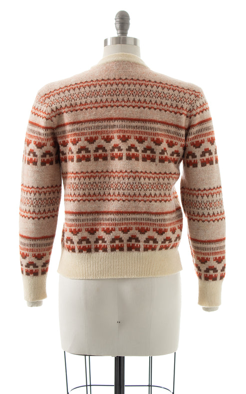 1970s PENDLETON Geometric Striped Knit Wool Sweater | small/medium/lar ...