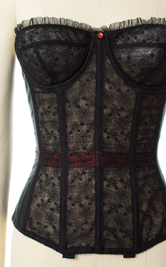 1950s Merry Widow Sheer Black Bustier Bra | 30B-32C – Birthday Life Vintage
