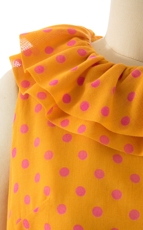 1960s Polka Dot Ruffed Shift Dress | small – Birthday Life Vintage