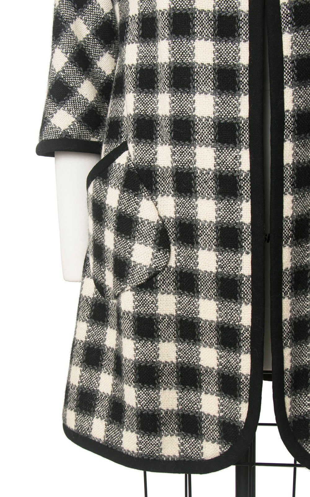1960s Checkered Wool Swing Coat | small/medium – Birthday Life Vintage