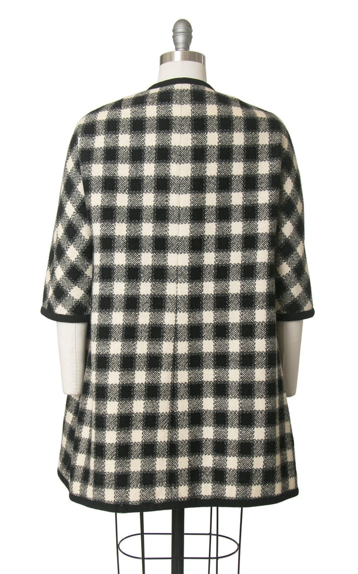 1960s Checkered Wool Swing Coat | small/medium – Birthday Life Vintage