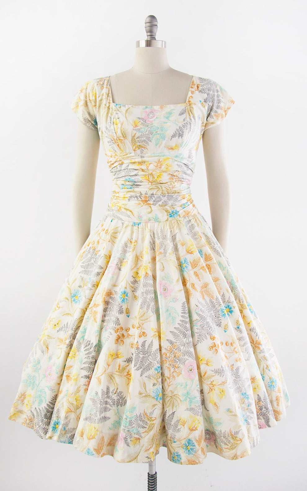 1950s Pat Premo Fern Floral Print Drop Waist Dress | medium – Birthday Life Vintage